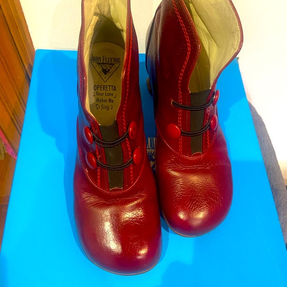 John Fluevog | Shoes | Fluevog Burgundy Red Leather Operetta Boots W 9 ...